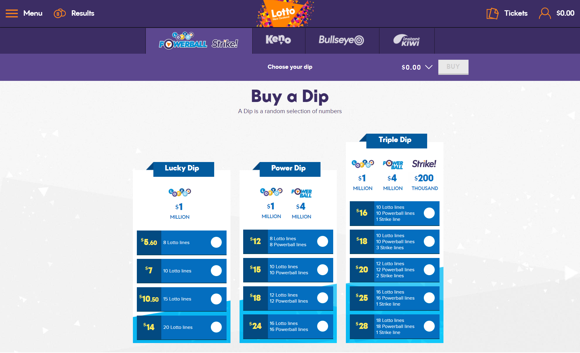 The Official Lotto NZ website