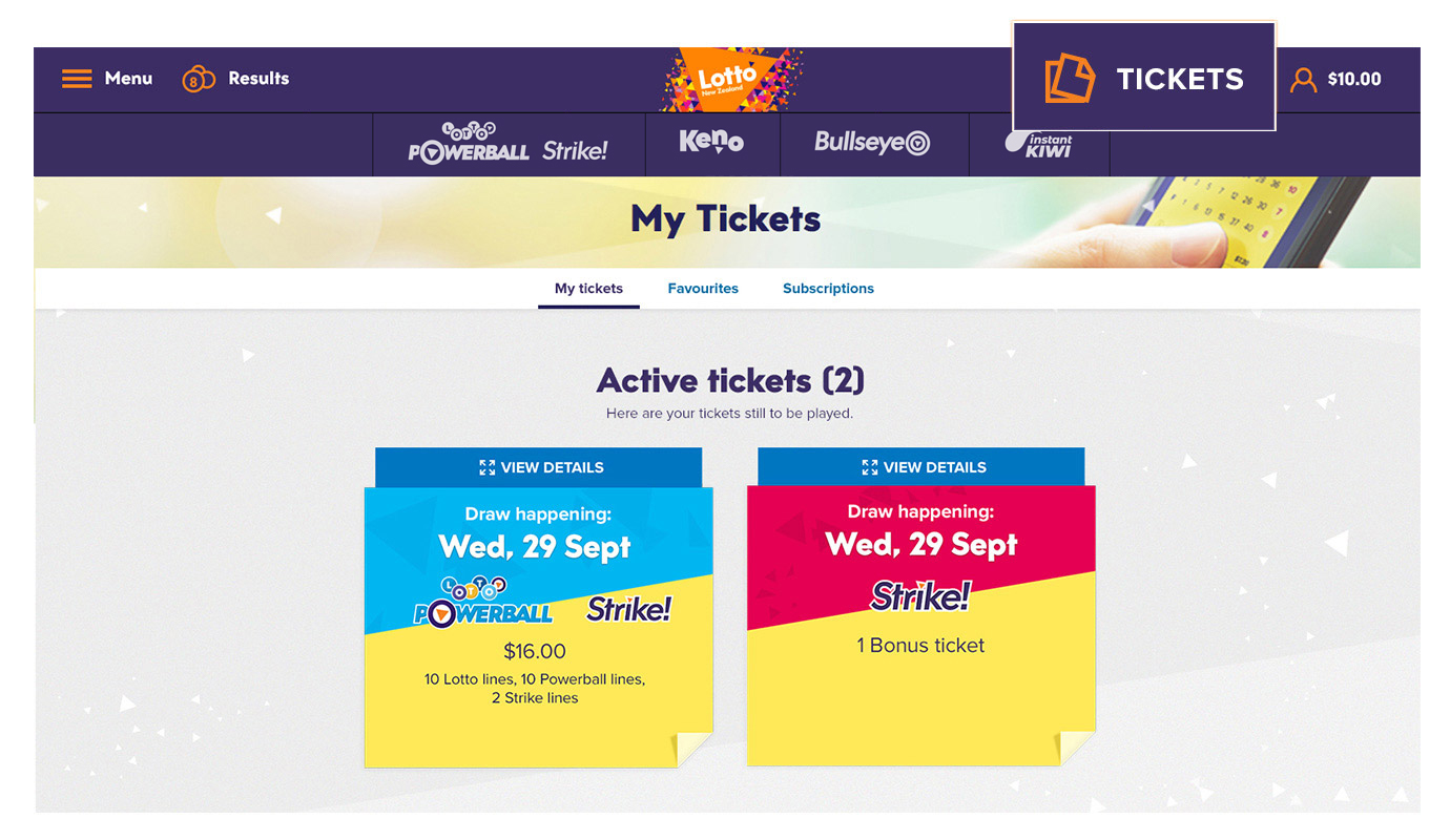 The Official Lotto NZ website